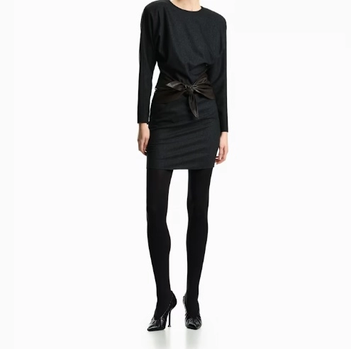 Emporio Armani Belted Long-sleeve Midi Dress
