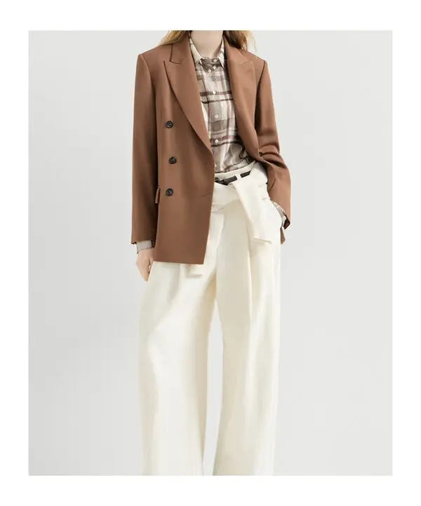 Brunello Cucinelli Silk Pongée Shirt In Macrocheck Print