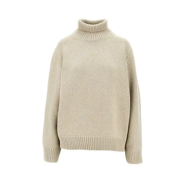 TOTEME Oversized Turtleneck Jumper - Mouse Tail Green
