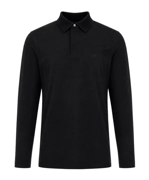 Emporio Armani Button Detailed Long-sleeved Polo Shirt