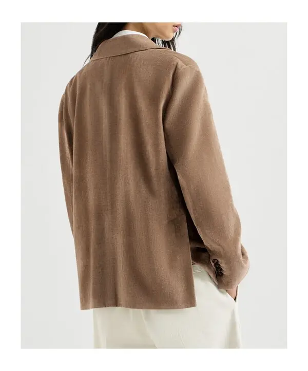 Brunello Cucinelli Fluid Corduroy Blazer With Monili