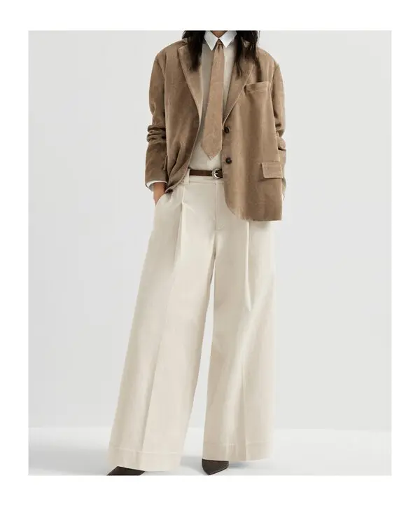 Brunello Cucinelli Fluid Corduroy Blazer With Monili
