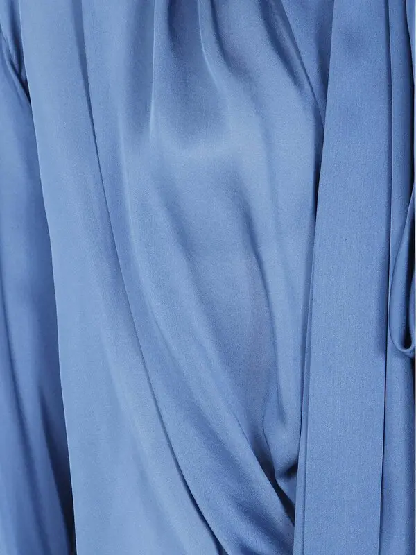 Balmain Pussy-bow Draped Silk Blouse