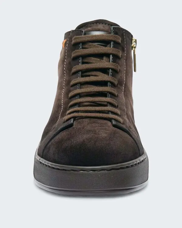 Santoni Round Toe Lace-up Sneakers