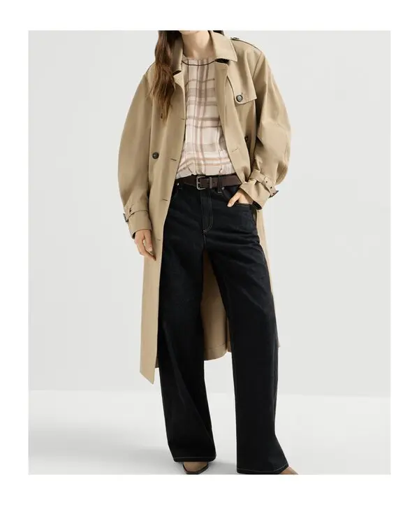 Brunello Cucinelli Macrocheck-print Organza Blouse - Light Yellow