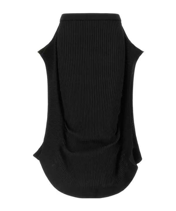 Issey Miyake Prance Draped Knitted Skirt - Black