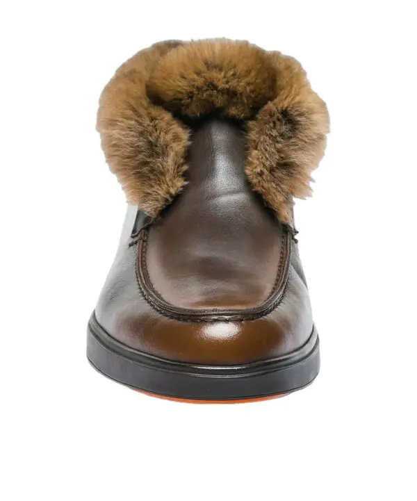 Santoni Fleece Ankle Boots - Brown