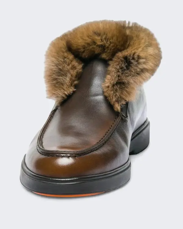 Santoni Fleece Ankle Boots