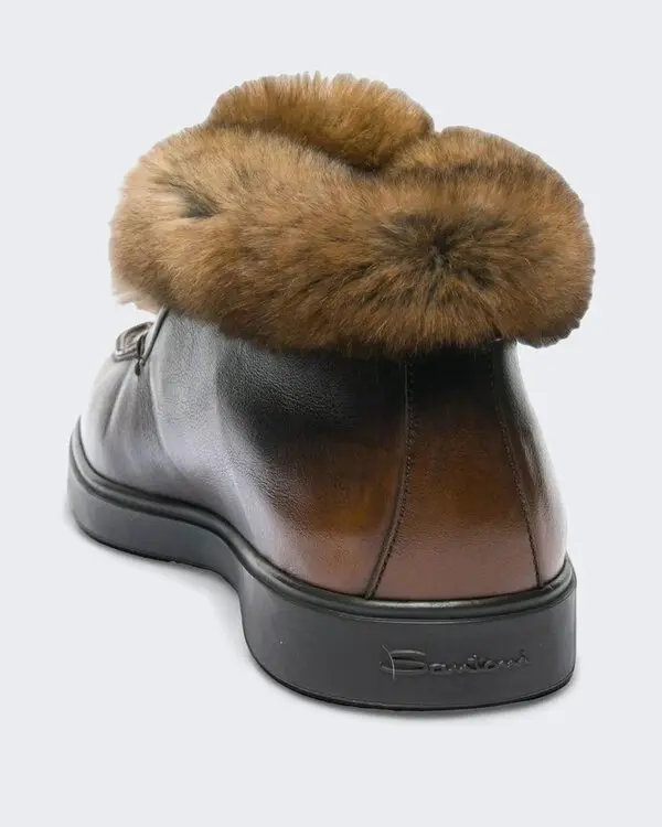 Santoni Fleece Ankle Boots