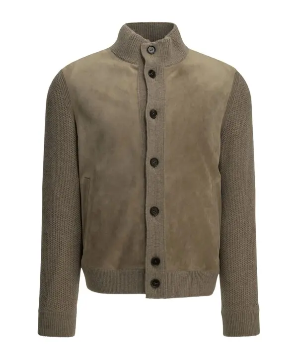 Zegna Long-sleeve Casual Jacket With A Stand-up Collar