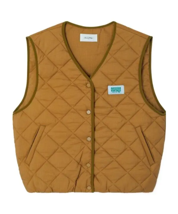 American Vintage Sleeveless Vest - Macadamia