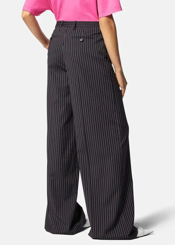 Versace Pinstripe Wide-leg Casual Pants