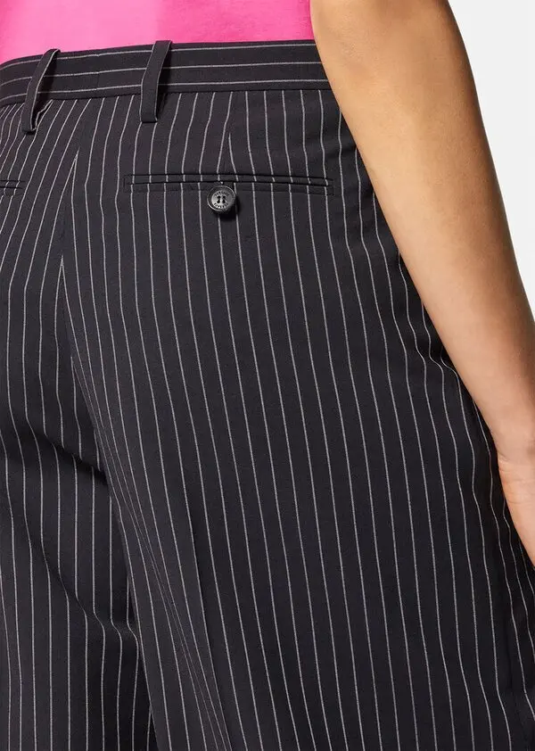 Versace Pinstripe Wide-leg Casual Pants