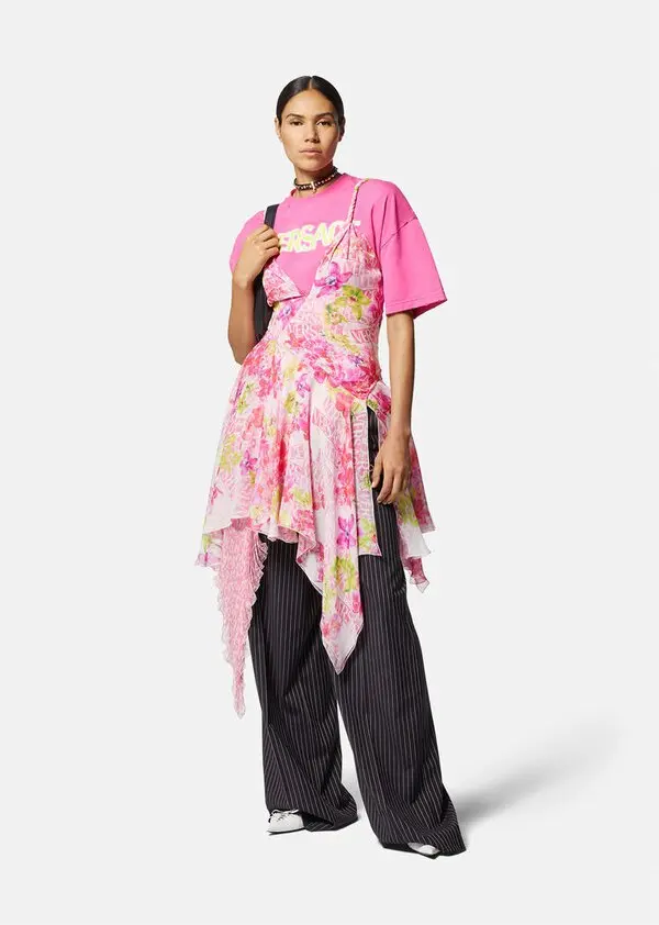 Versace Pinstripe Wide-leg Casual Pants