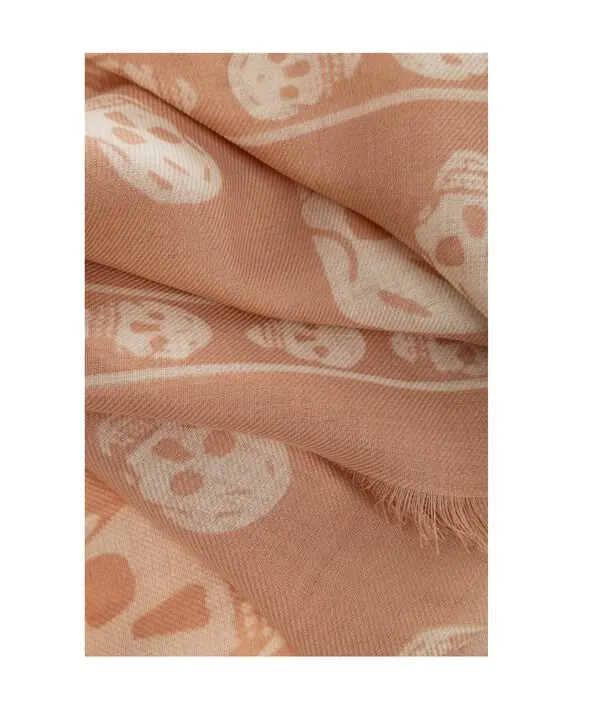 Alexander McQueen Skull Printed Fringed Edge Scarf
