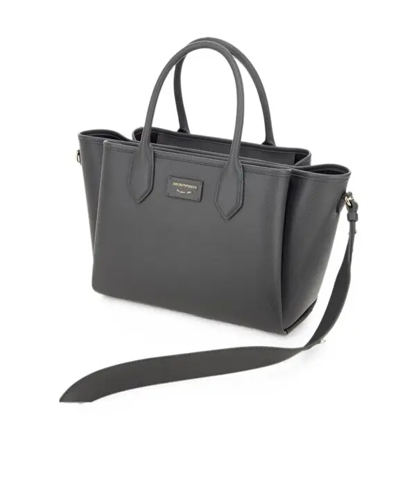 Emporio Armani Logo-patch Pebbled Tote Bag
