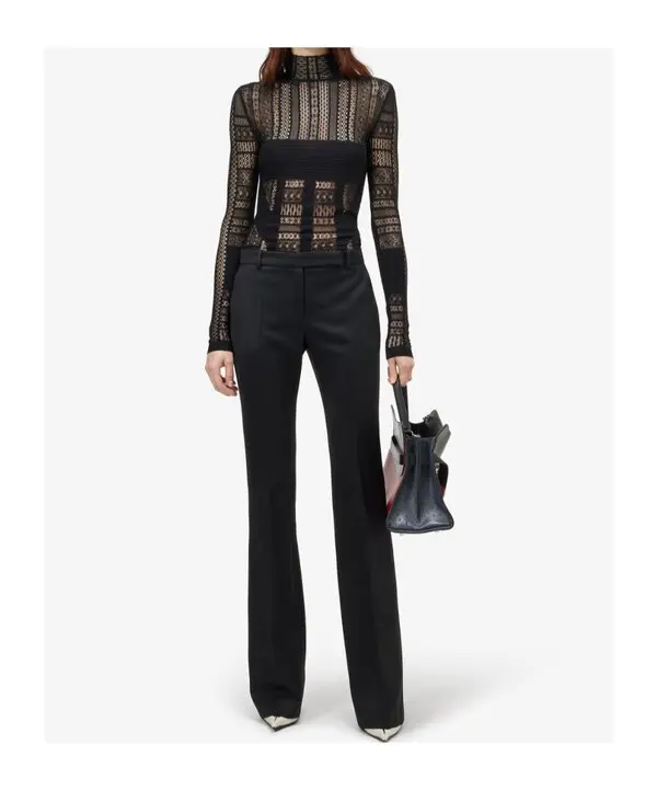 Alexander McQueen Viscose Knit Lace Top