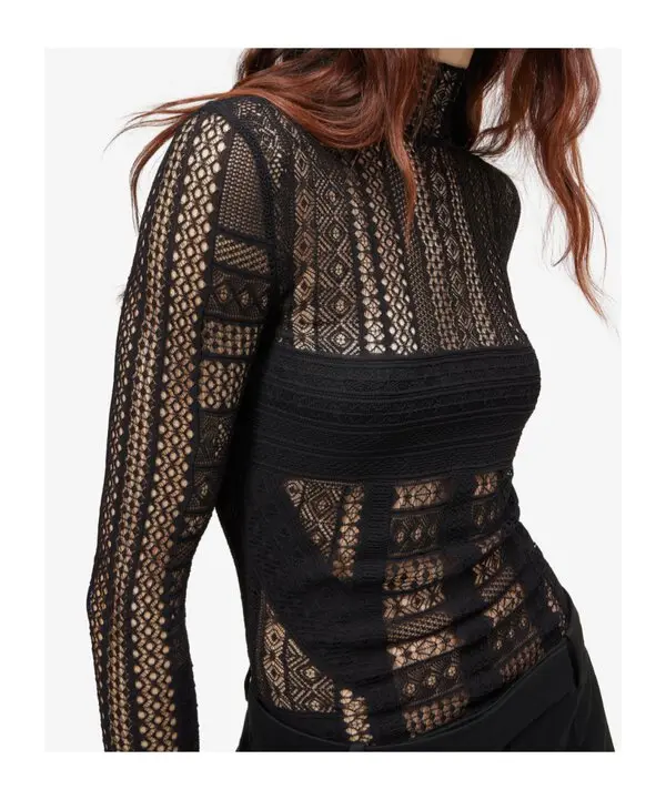 Alexander McQueen Viscose Knit Lace Top