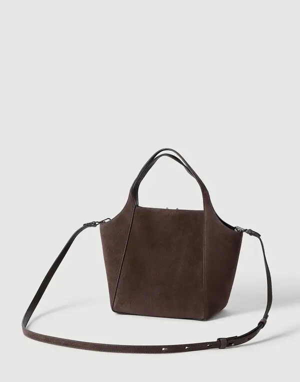 Brunello Cucinelli Sartorial Small Bucket Bag In Suede