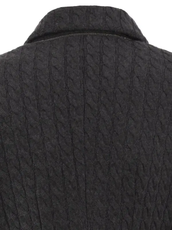 Brunello Cucinelli Double-breasted Cashmere Cable-knit Blazer