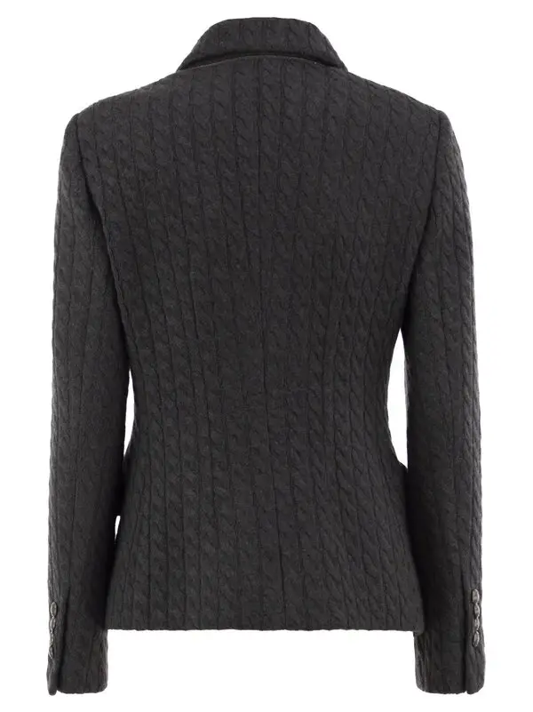 Brunello Cucinelli Double-breasted Cable-knit Blazer - No