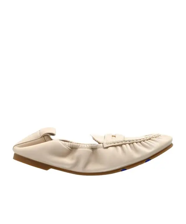 Burberry Logo Plaque Ruched Ballet Flats - Light Brown