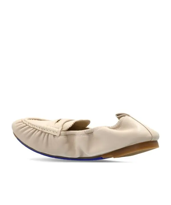 Burberry Logo Plaque Ruched Ballet Flats - Light Brown