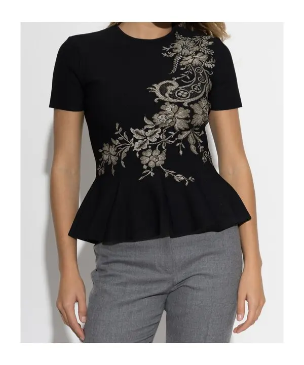 Alexander McQueen Top With Floral Motif