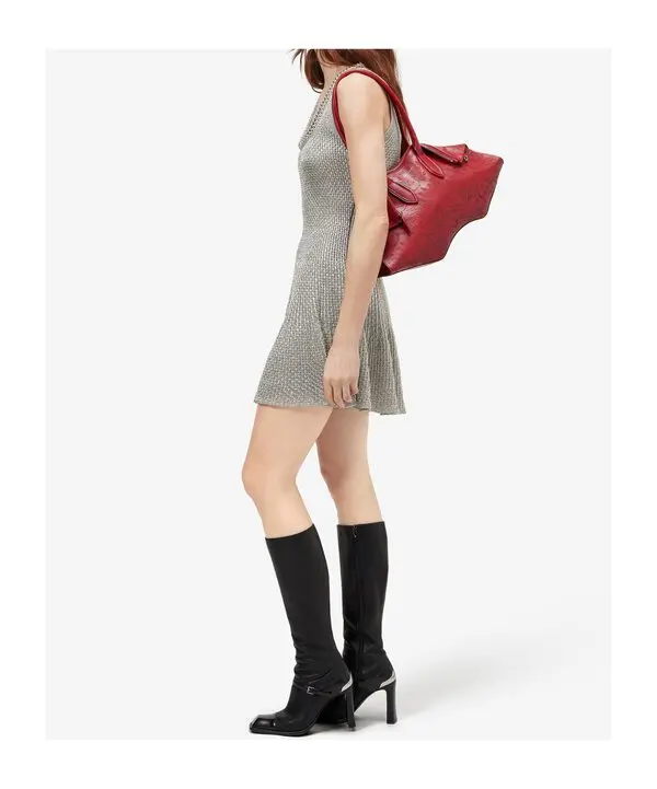 Alexander McQueen Metallic Knit Mini Dress