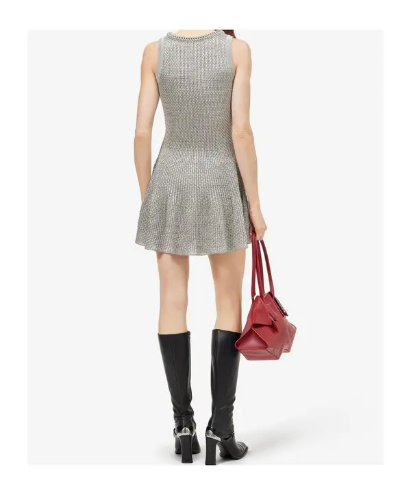 Alexander McQueen Metallic Knit Mini Dress