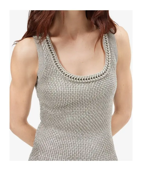 Alexander McQueen Metallic Knit Mini Dress