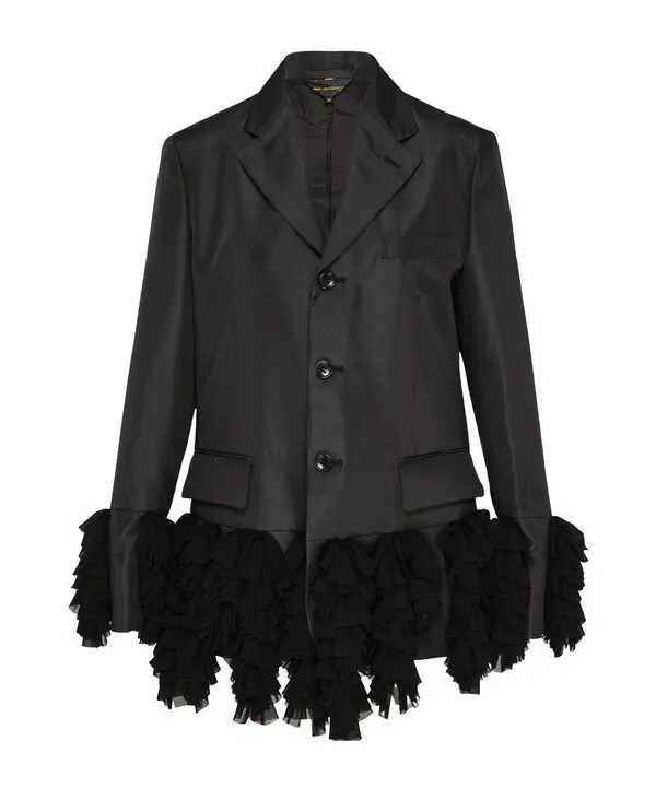 Comme Des Garçons Single-breasted Ruffle-detail Jacket