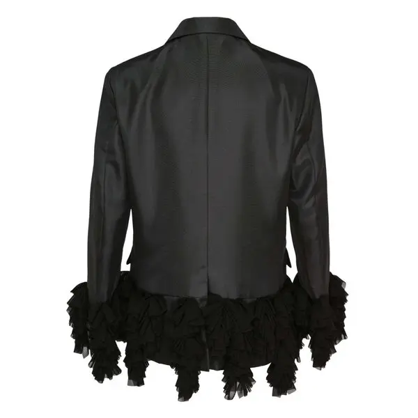Comme Des Garçons Single-breasted Ruffle-detail Jacket