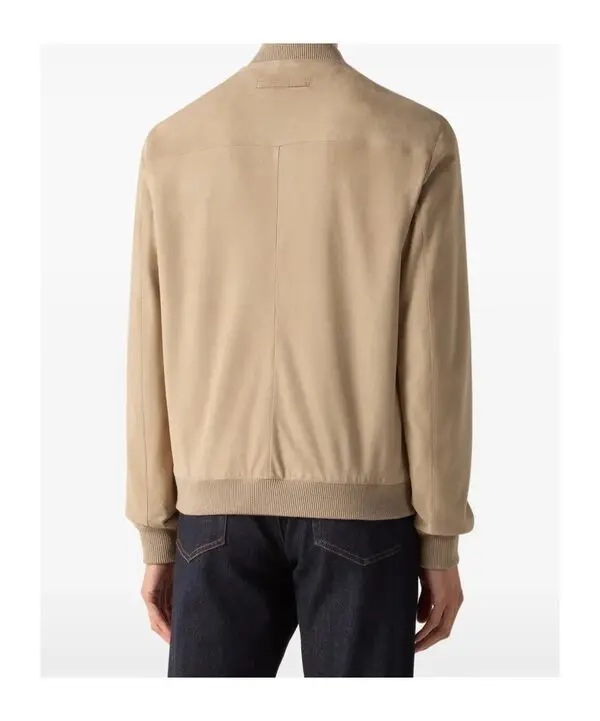 Zegna Light Taupe Suede Bomber
