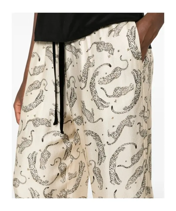 FORTE_FORTE Leopard-print Drawstring Palazzo Pants