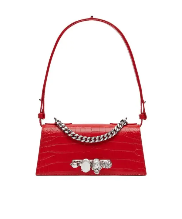 Alexander McQueen Jewelled Embossed Mini Shoulder Bag