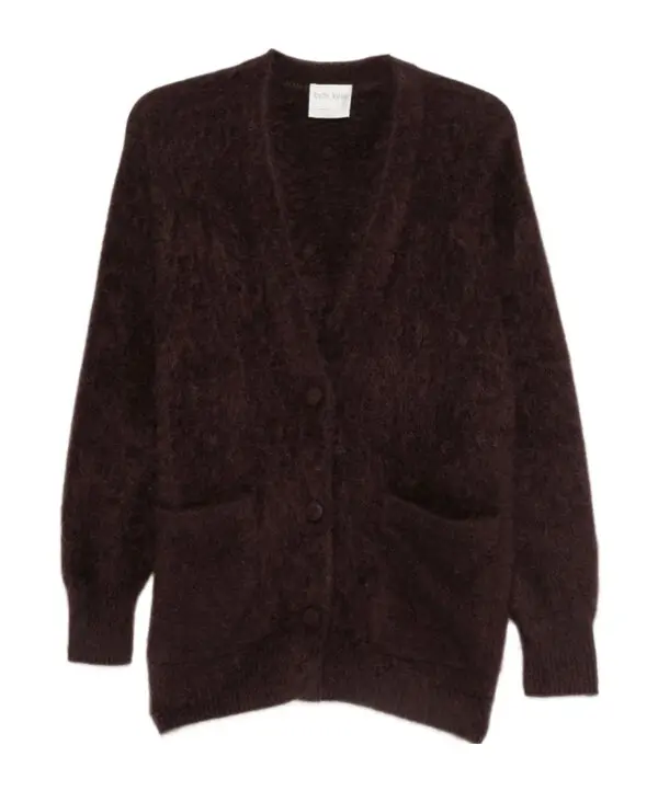 FORTE_FORTE Brushed Knit Cardigan - Dark Brown