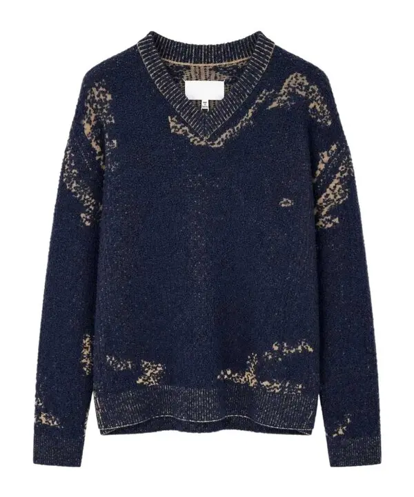 MAISON MARGIELA Acid Knit Sweater - Navy/light Brown