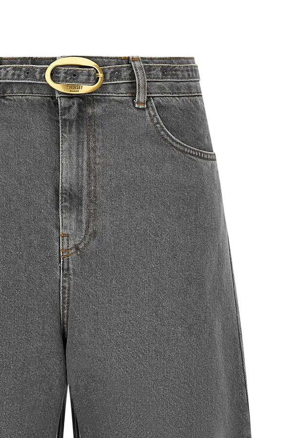 TWINSET Belted Wide-leg Jeans