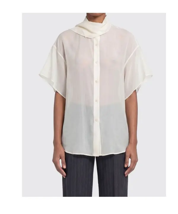 Carven Asymmetric Scarf Shirt