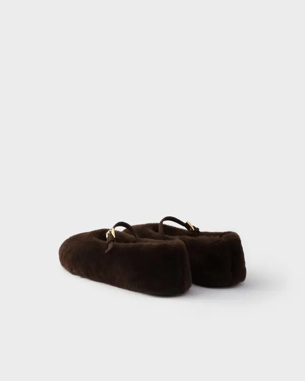 Prada Shearling Ballerinas