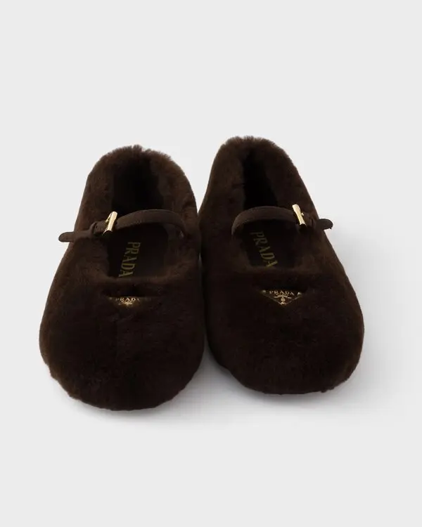 Prada Shearling Ballerinas