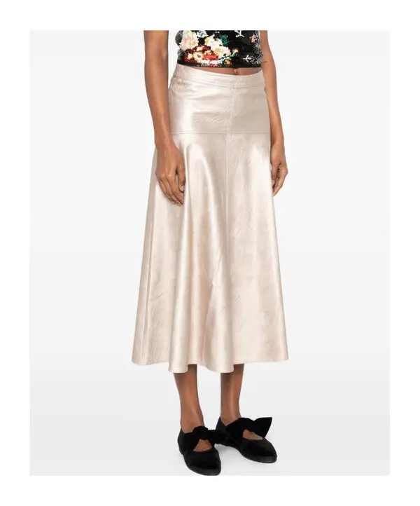 FORTE_FORTE Metallic-effect Panelled Midi Skirt