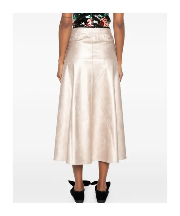 FORTE_FORTE Metallic-effect Panelled Midi Skirt