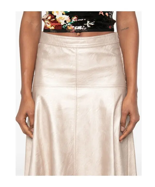 FORTE_FORTE Metallic-effect Panelled Midi Skirt
