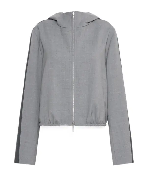 Sportmax Spxlepre Zipped Hooded Jacket - Medium Gray