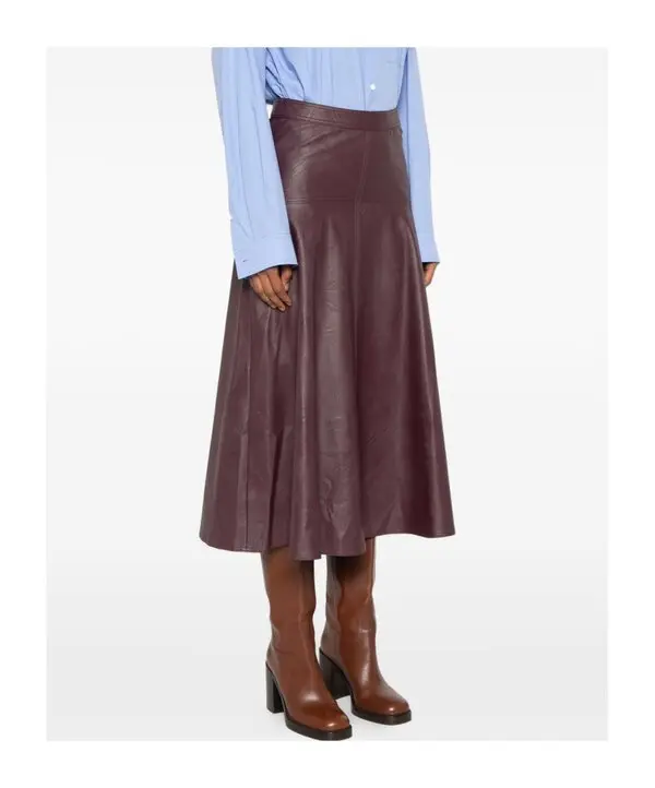 FORTE_FORTE Panelled A-line Midi Skirt