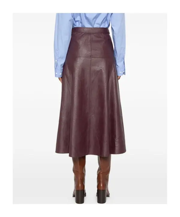 FORTE_FORTE Panelled A-line Midi Skirt