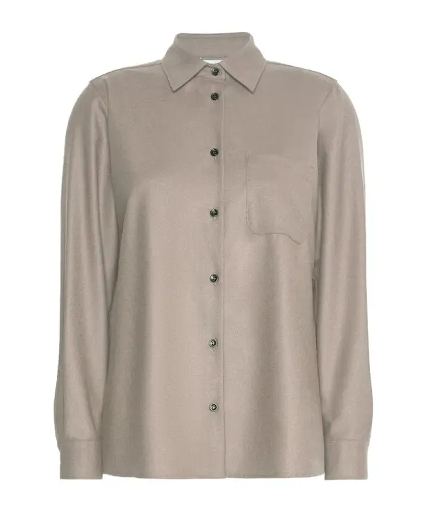 Max Mara Long-sleeved Button-up Shirt - Sand-colored