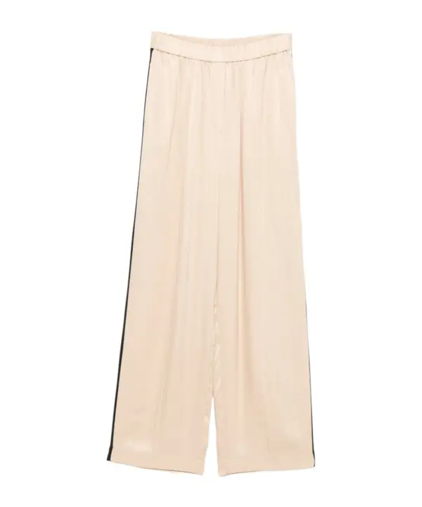 FORTE_FORTE Side-stripe Wide-leg Trousers - Ivory